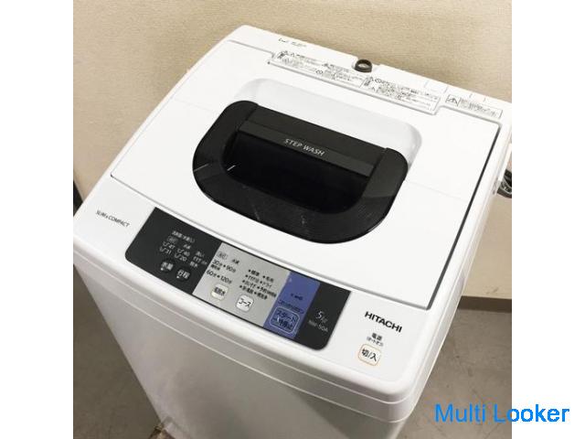 Used ☆ HITACHI washing machine 2017 made 5.0 Kg. Fukuoka - multilooker